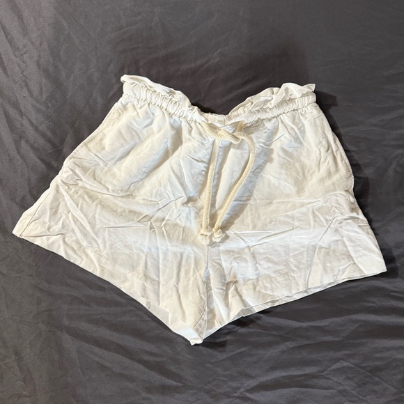 H&M | Shorts | Hm Linen Blend White Drawstring Shorts Womens | Poshmark